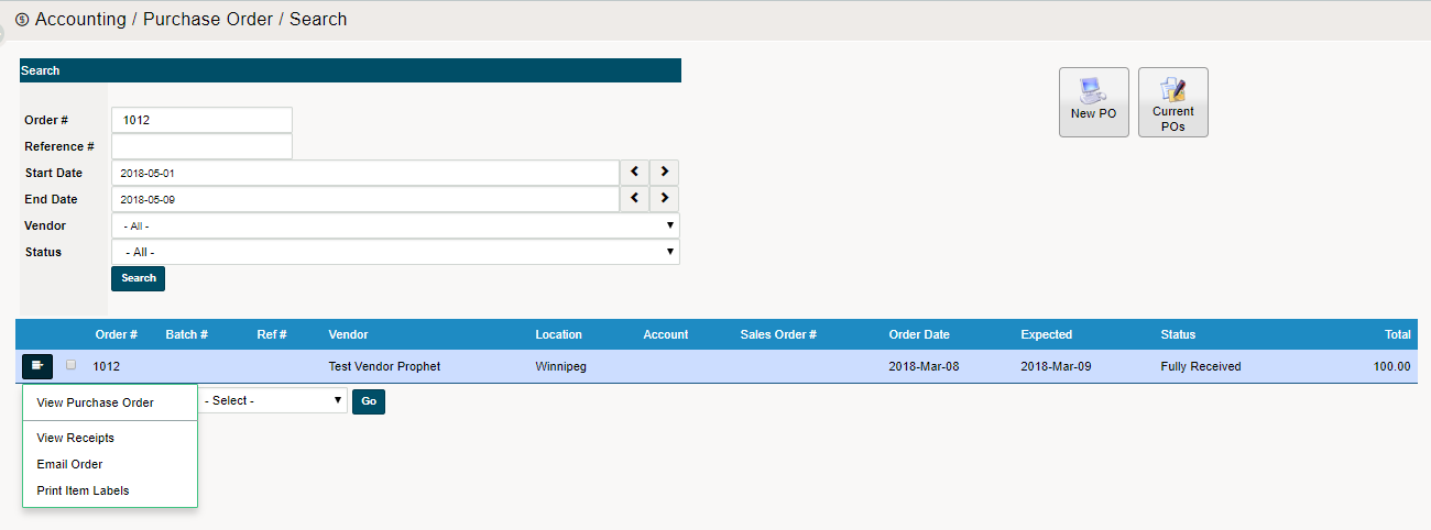 How to view all Purchase Orders of a Product – Global Office Software