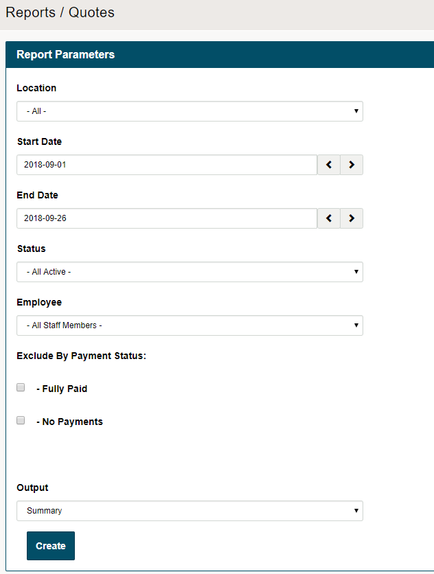 Quote Reports – Global Office Software