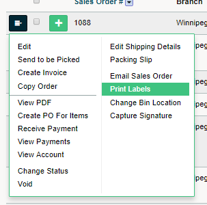 Sales Order Label Printing – Global Office Software