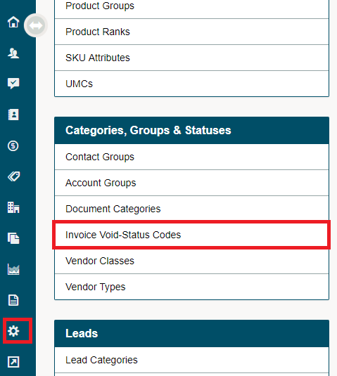 Invoice Void-Status Codes – Global Office Software
