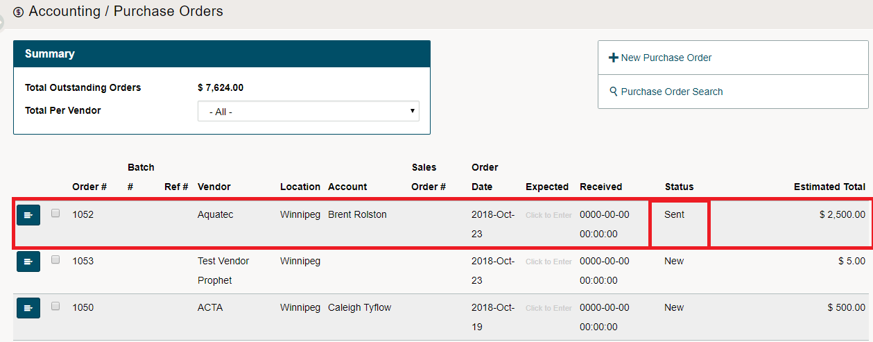 Create a Payable from a Purchase Order – Global Office Software