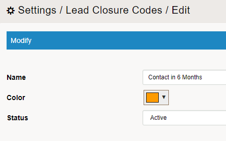 Lead Closure Codes – Global Office Software