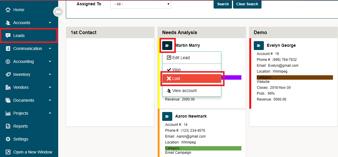 Lead Closure Codes – Global Office Software
