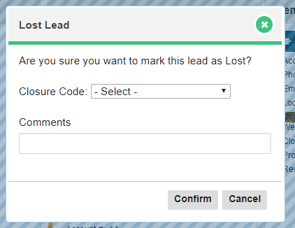 Lead Closure Codes – Global Office Software