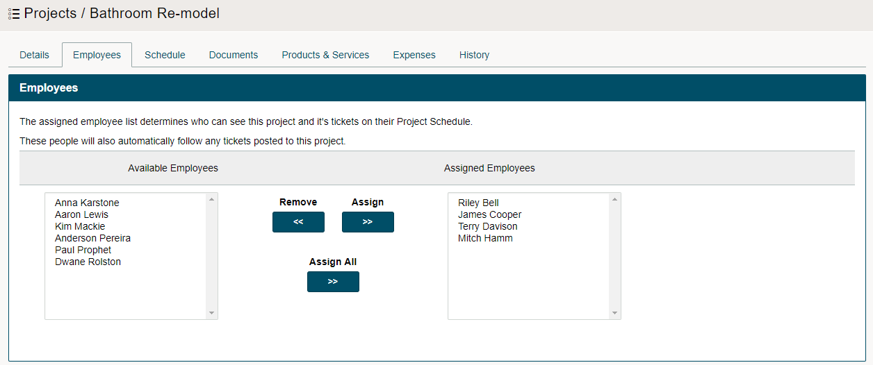 Project Employees – Global Office Software