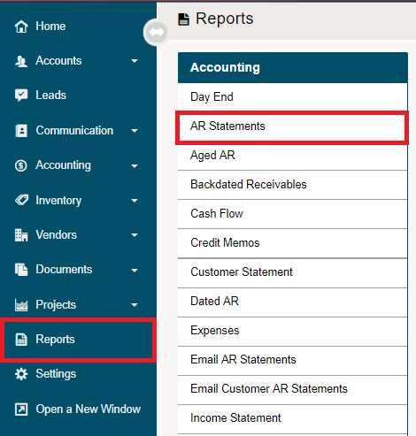 AR Statement - Report – Global Office Software