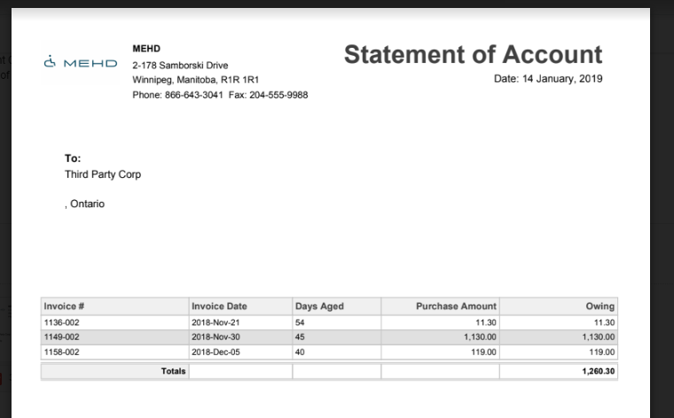 Email AR Statements – Global Office Software